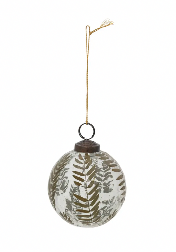 Natural Botanical Embossed Ornament - Gray Apple Market